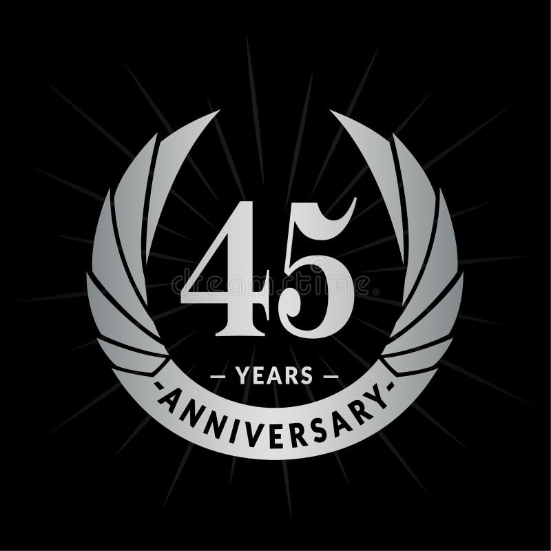 45 Years Anniversary Design Template. Elegant Anniversary Logo Design ...