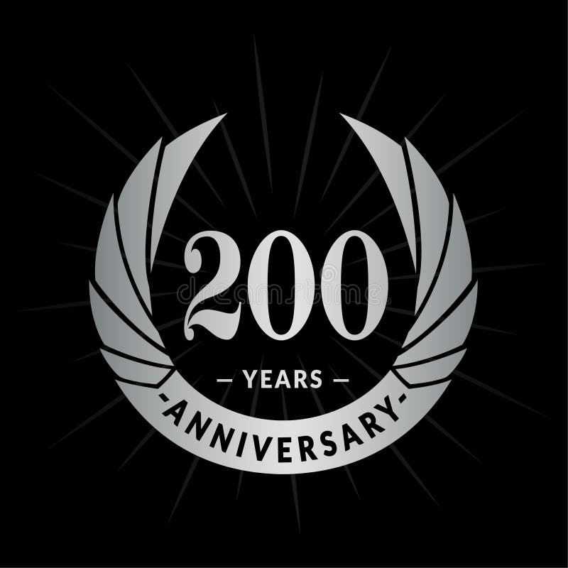 200 Years Anniversary Design Template. Elegant Anniversary Logo Design ...