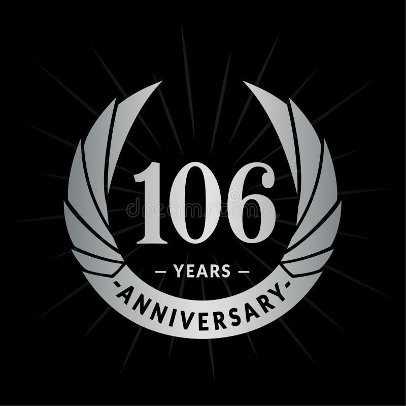 106 Years Anniversary Design Template. Elegant Anniversary Logo Design ...