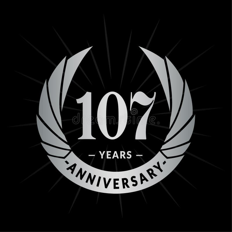 107 Years Anniversary Design Template. Elegant Anniversary Logo Design ...