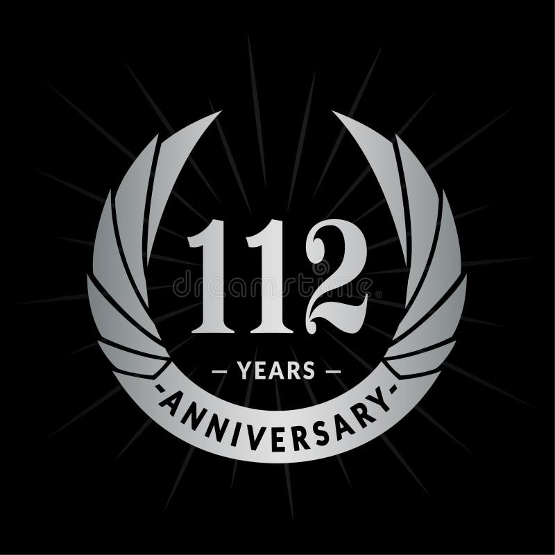 112 Years Anniversary Design Template. Elegant Anniversary Logo Design ...