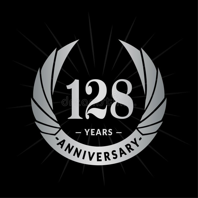 128 Years Anniversary Design Template. Elegant Anniversary Logo Design ...