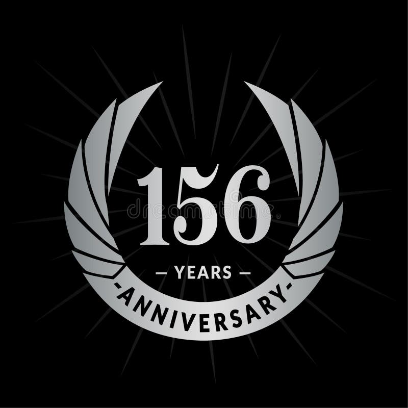 156 Years Anniversary Design Template. Elegant Anniversary Logo Design ...