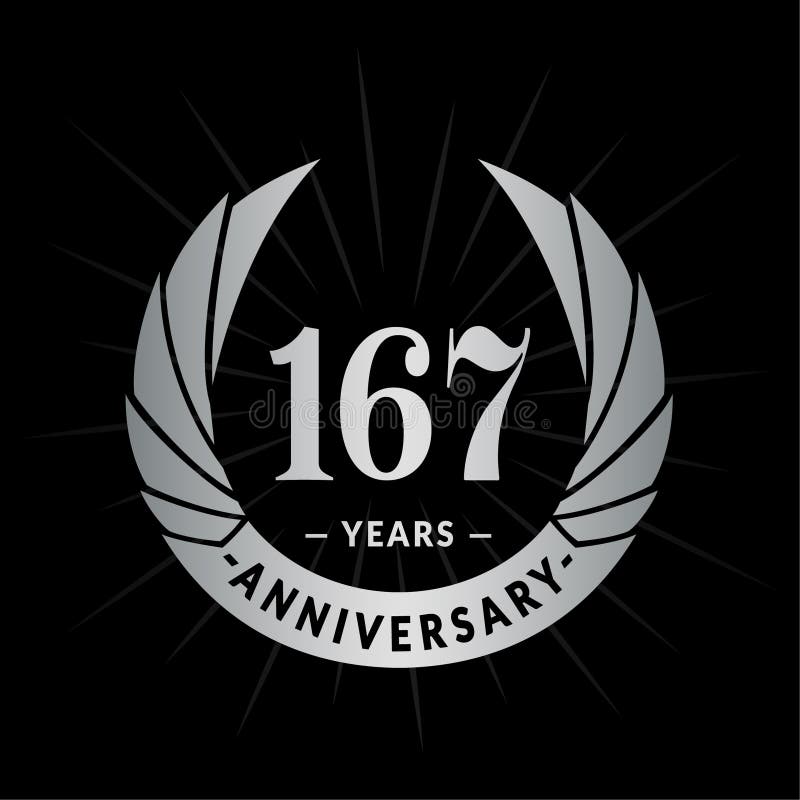 167 Years Anniversary Design Template. Elegant Anniversary Logo Design ...