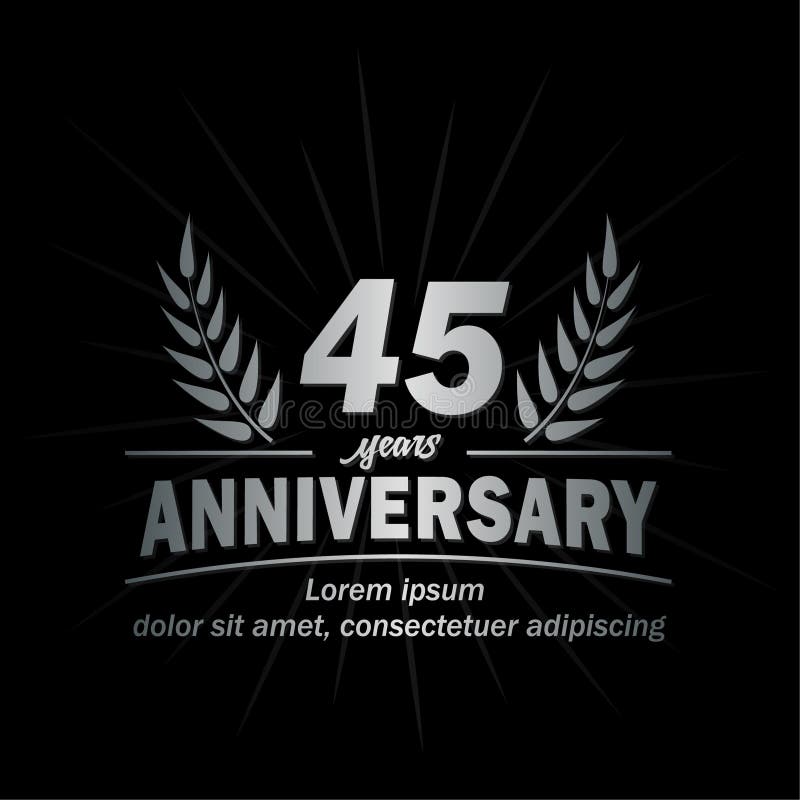 45th Anniversary Design Template. 45th Years Vector and Illustration ...