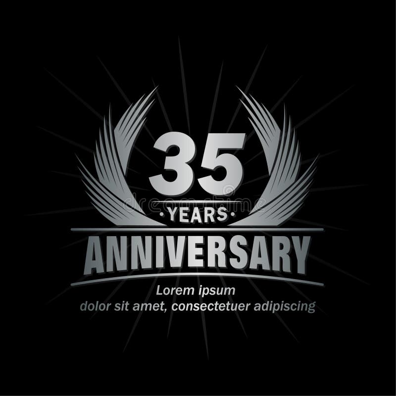 35 Years Anniversary. Elegant Anniversary Design. 35th Years Logo ...
