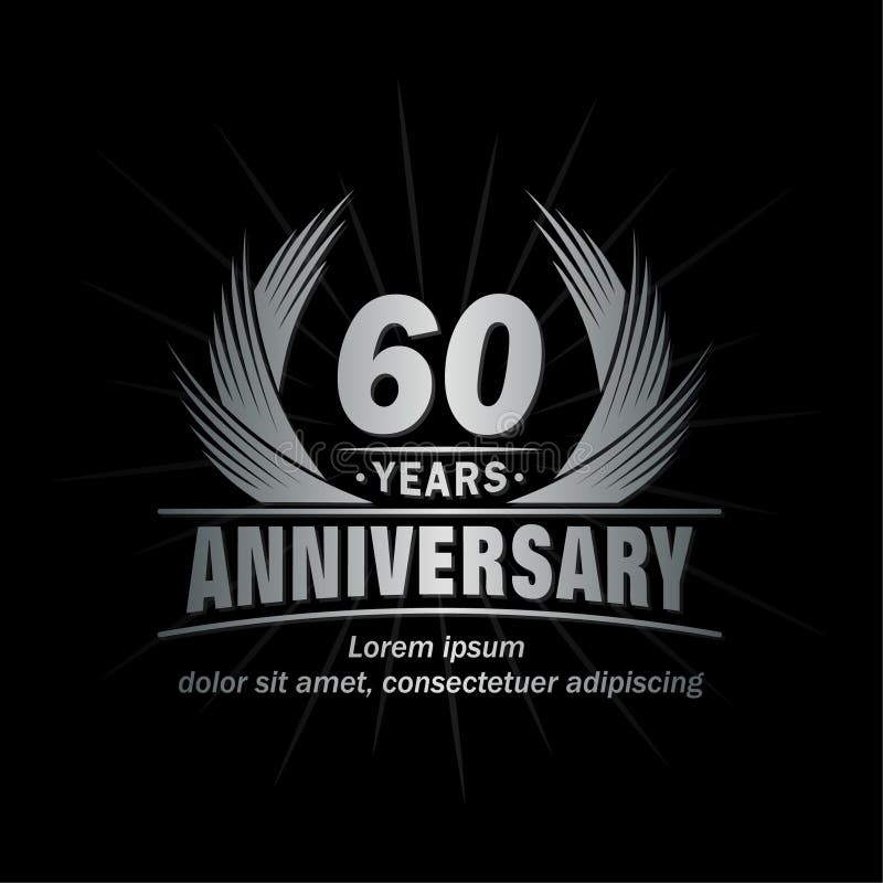 60 Years Anniversary. Elegant Anniversary Design. 60th Years Logo ...