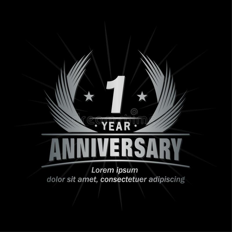 1 Year Anniversary. Elegant Anniversary Design. 1st Year Logo. Stock ...