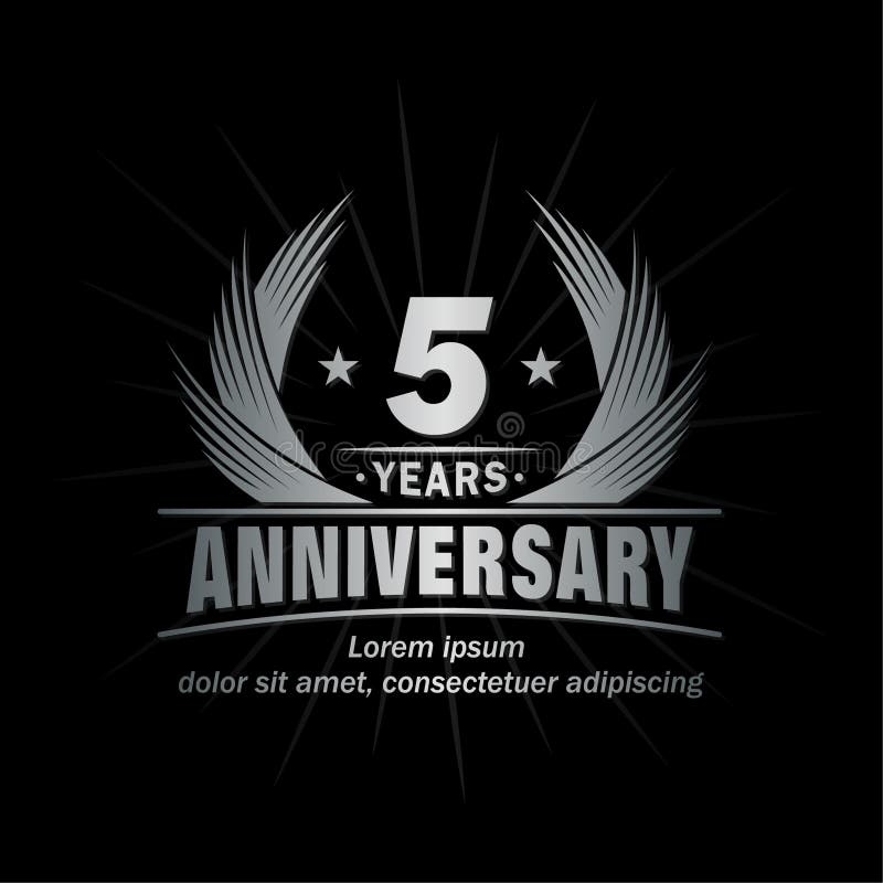 5 Years Anniversary. Elegant Anniversary Design. 5th Years Logo. Stock ...