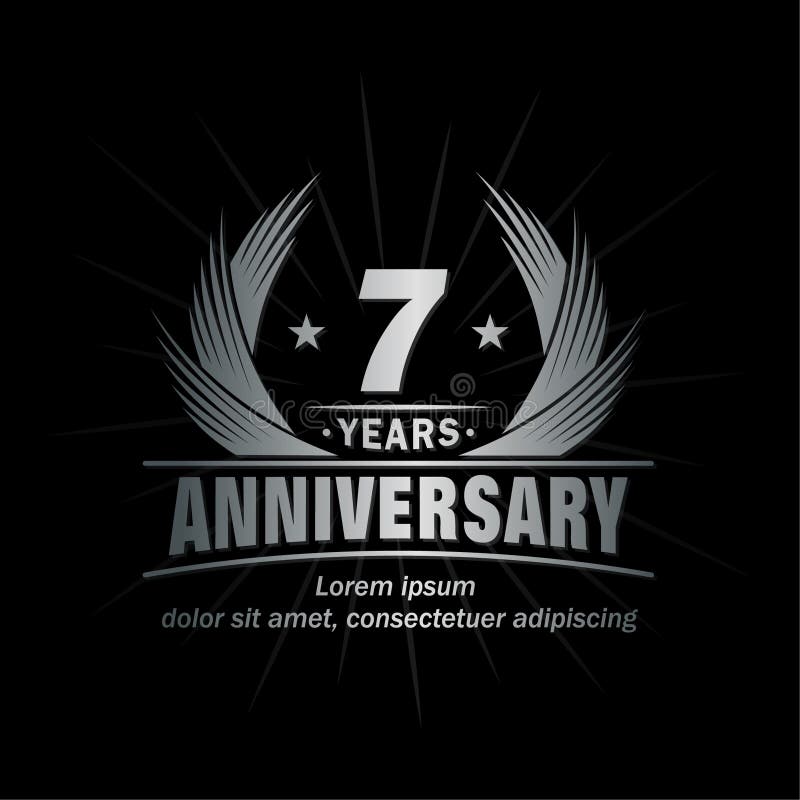 7 Years Anniversary. Elegant Anniversary Design. 7th Years Logo. Stock ...