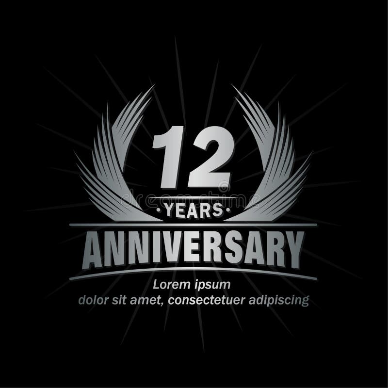 12 Years Anniversary. Elegant Anniversary Design. 12th Years Logo ...