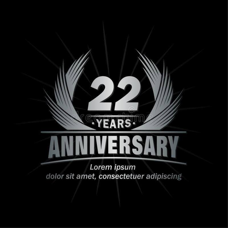 22 Years Anniversary. Elegant Anniversary Design. 22nd Years Logo ...