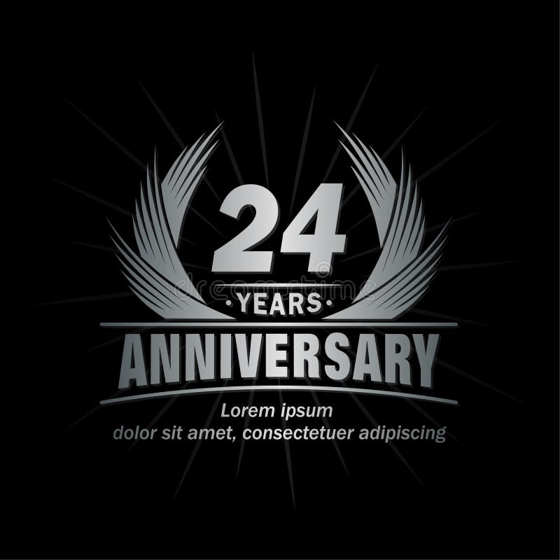 24 Years Anniversary. Elegant Anniversary Design. 24th Years Logo ...