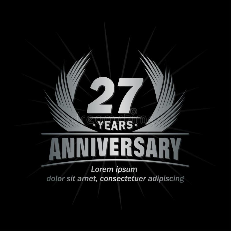 27 Years Anniversary. Elegant Anniversary Design. 27th Years Logo ...