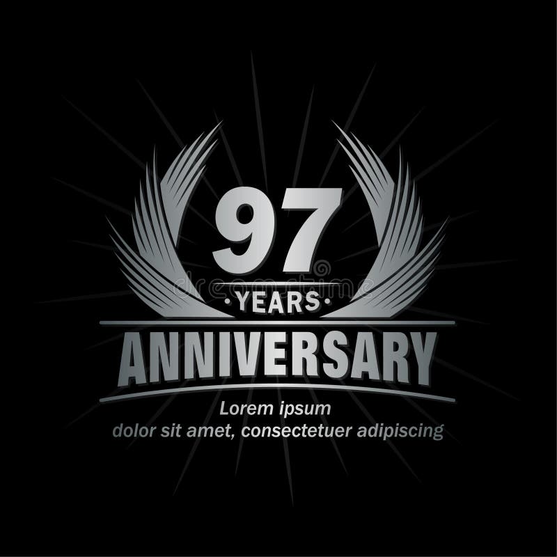 97 Years Anniversary. Elegant Anniversary Design. 97th Years Logo ...
