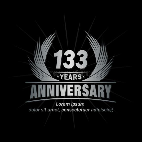 133 Years Anniversary. Elegant Anniversary Design. 133th Years Logo ...
