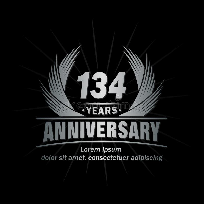 134 Years Anniversary. Elegant Anniversary Design. 134th Years Logo ...