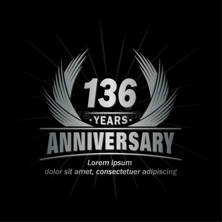 136 Years Anniversary. Elegant Anniversary Design. 136th Years Logo ...