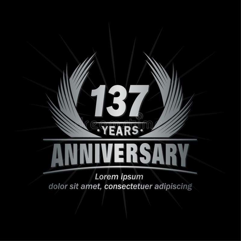 137 Years Anniversary. Elegant Anniversary Design. 137th Years Logo ...