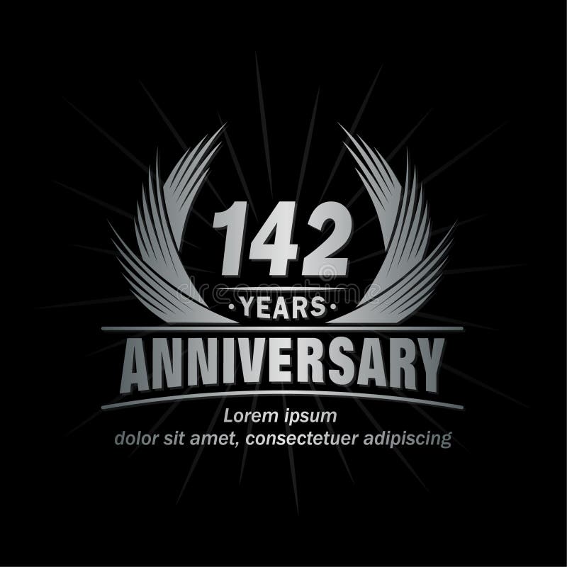 142 Years Anniversary. Elegant Anniversary Design. 142nd Years Logo ...