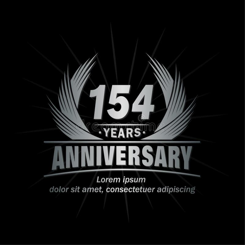 154 Years Anniversary. Elegant Anniversary Design. 154th Years Logo ...