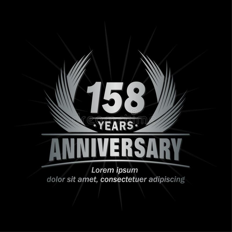 158 Years Anniversary. Elegant Anniversary Design. 158th Years Logo ...
