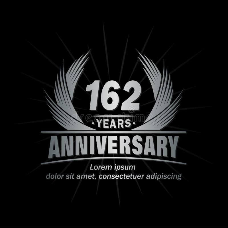 162 Years Anniversary. Elegant Anniversary Design. 162nd Years Logo ...