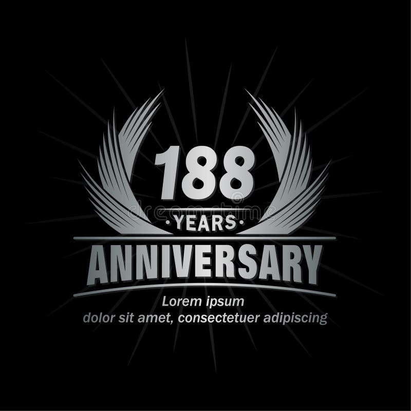 188 Years Anniversary. Elegant Anniversary Design. 188th Years Logo ...