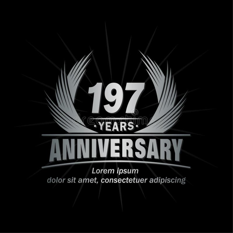 197 Years Anniversary. Elegant Anniversary Design. 197th Years Logo ...