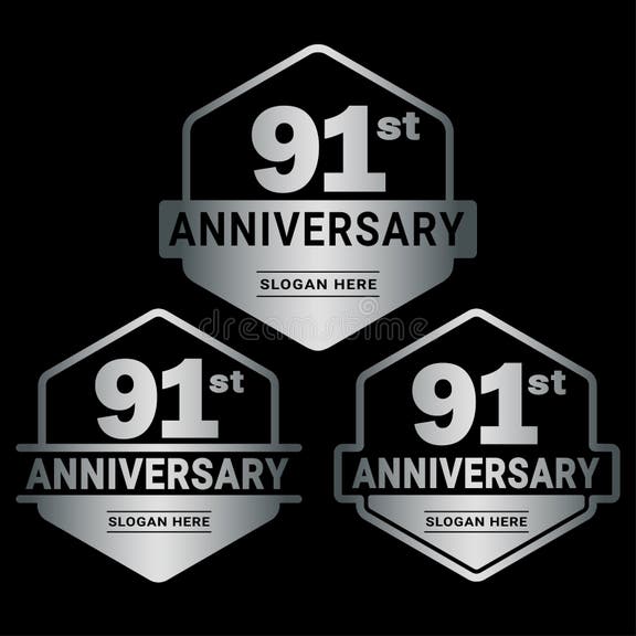 91 Years Anniversary Celebration Logotype. 91st Anniversary Logo ...