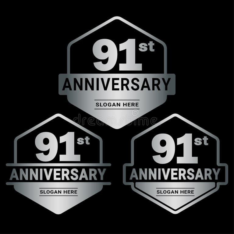 91 Years Anniversary Celebration Logotype. 91st Anniversary Logo ...