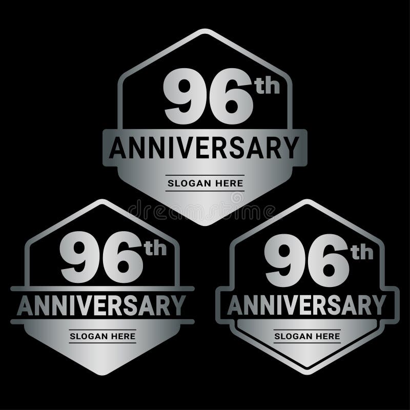 96 Years Anniversary Celebration Logotype. 96th Anniversary Logo ...