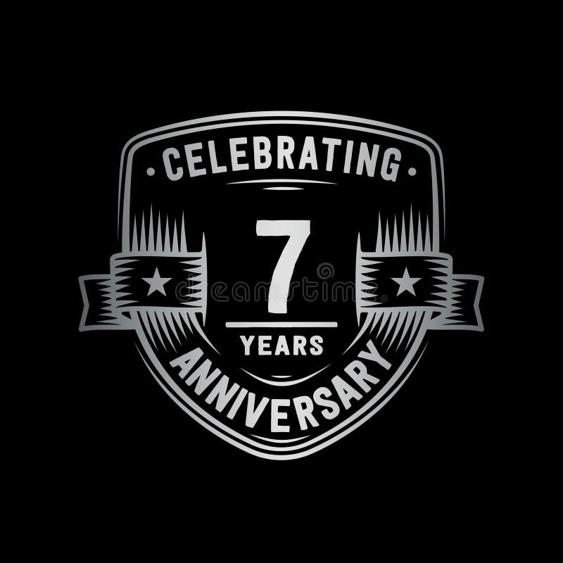 7 Years Anniversary Celebration Shield Design Template. 7th Anniversary ...