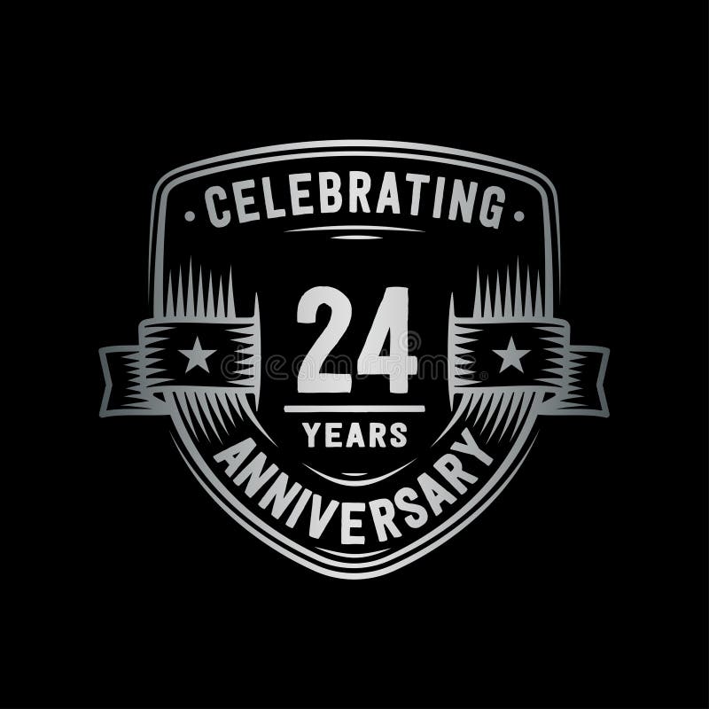 24 Years Anniversary Celebration Shield Design Template. 24th ...