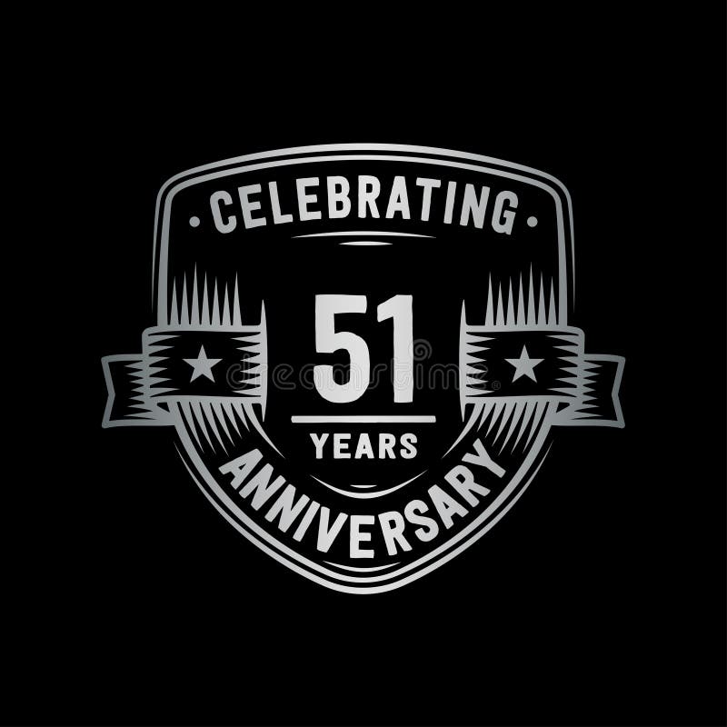 51 Years Anniversary Celebration Shield Design Template. 51st ...