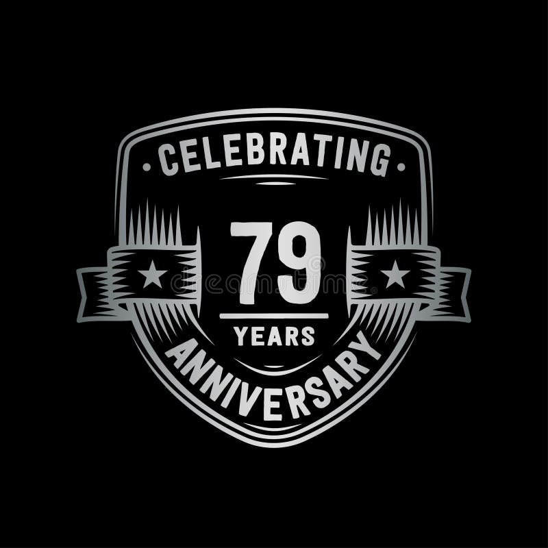 79 Years Anniversary Celebration Shield Design Template. 79th ...