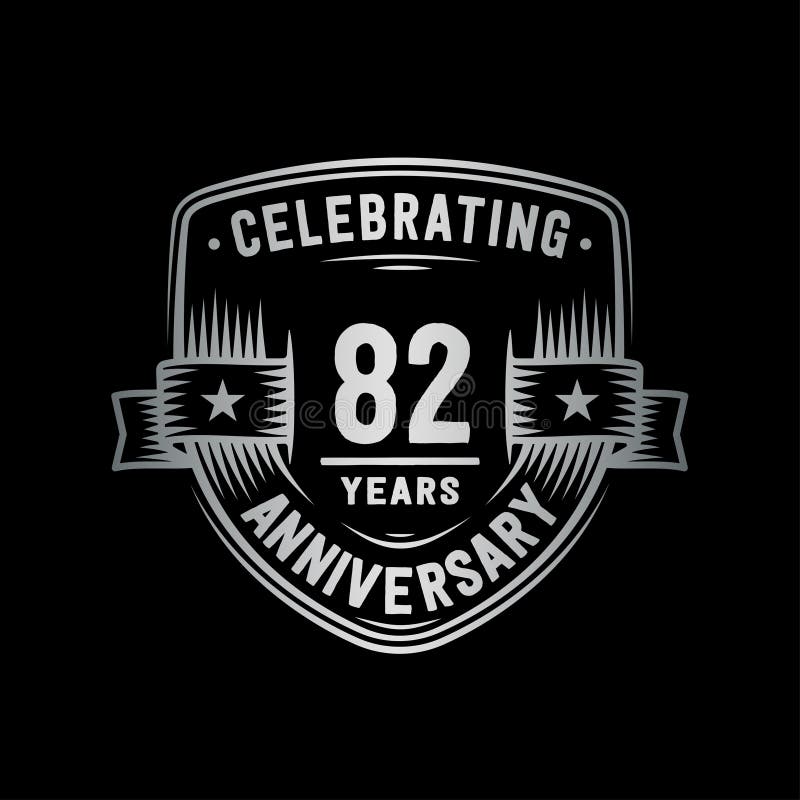 82 Years Anniversary Celebration Shield Design Template. 82nd ...