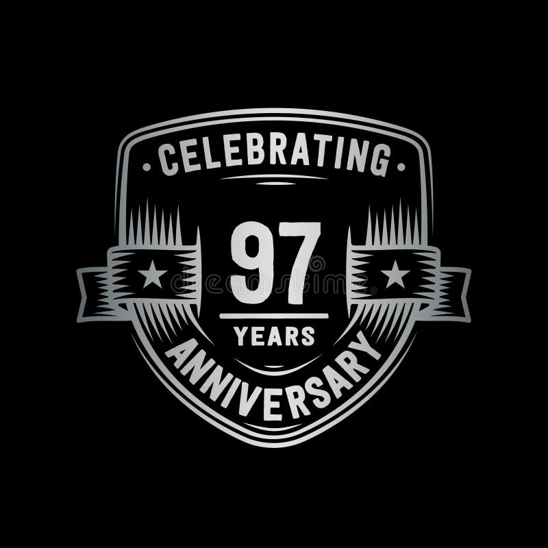 97 Years Anniversary Celebration Shield Design Template. 97th ...