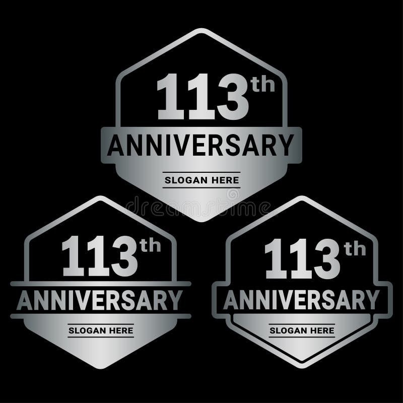 113 Years Anniversary Celebration Logotype. 113th Anniversary Logo ...