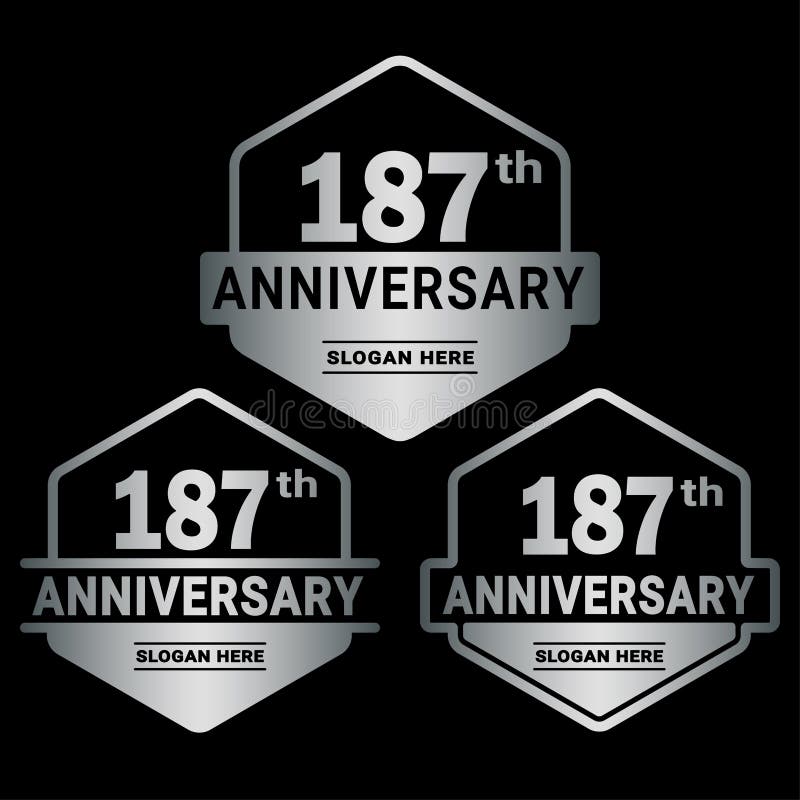 187 Years Anniversary Celebration Logotype. 187th Anniversary Logo ...