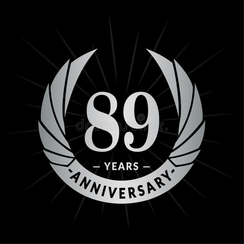 89 Years Anniversary Design Template. Elegant Anniversary Logo Design ...