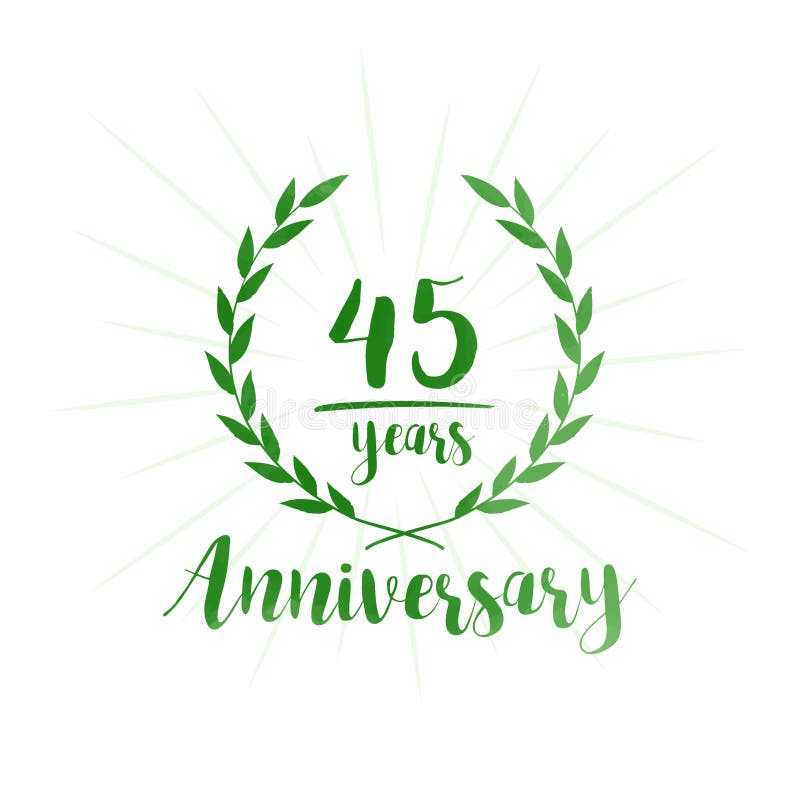 45 Years Anniversary Design Template. Forty-five Years Anniversary ...