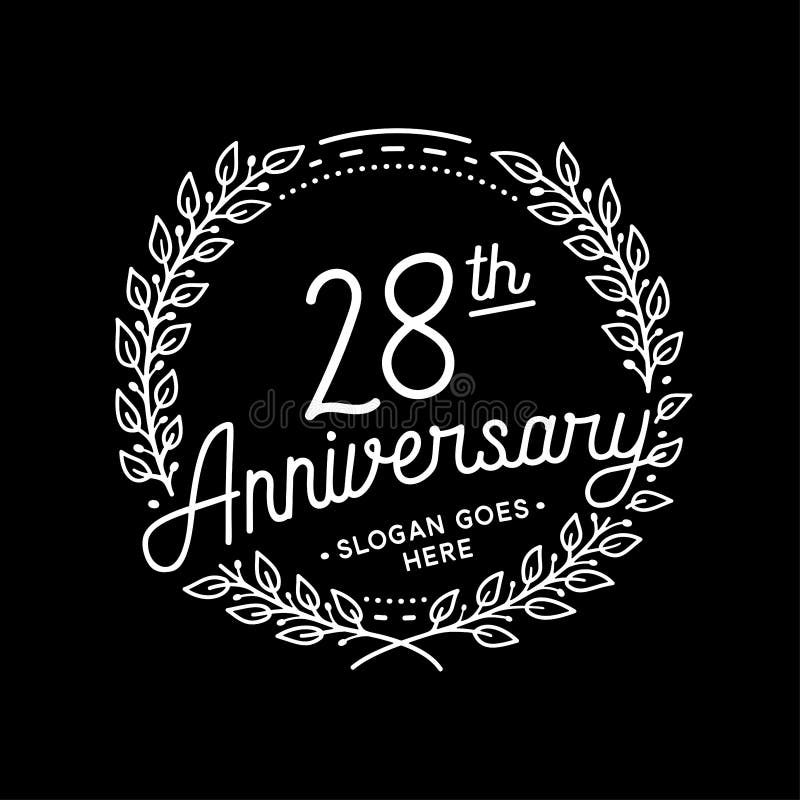 28 Years Anniversary Celebration with Laurel Wreath. 28th Anniversary ...