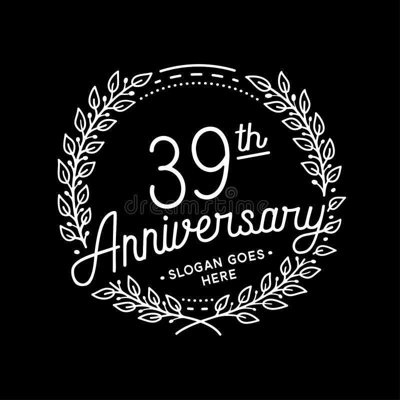 39 Years Anniversary Celebration with Laurel Wreath. 39th Anniversary ...