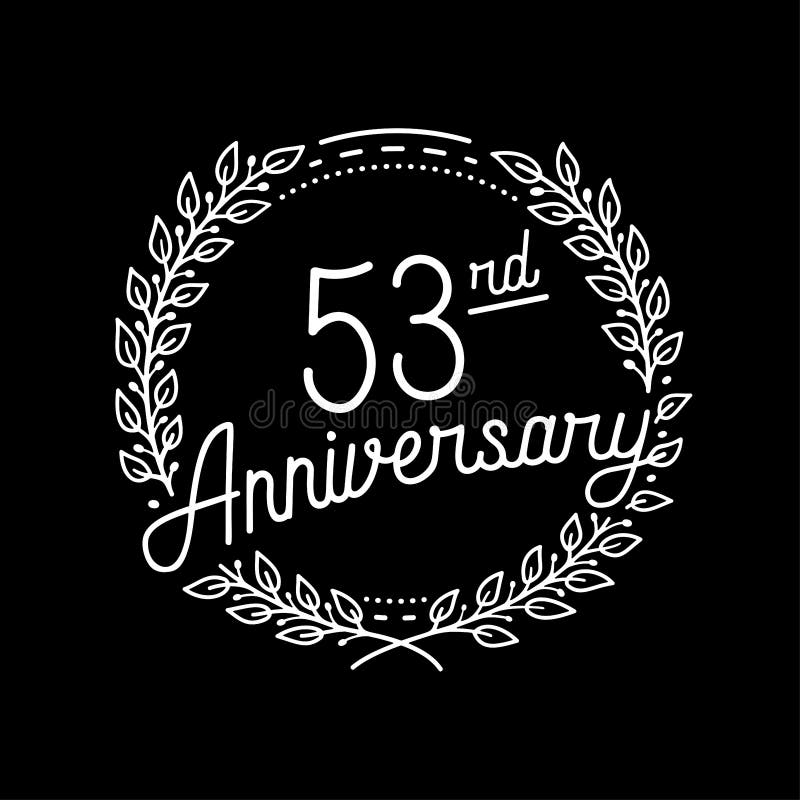 53 Years Anniversary Celebration with Laurel Wreath. 53rd Anniversary ...