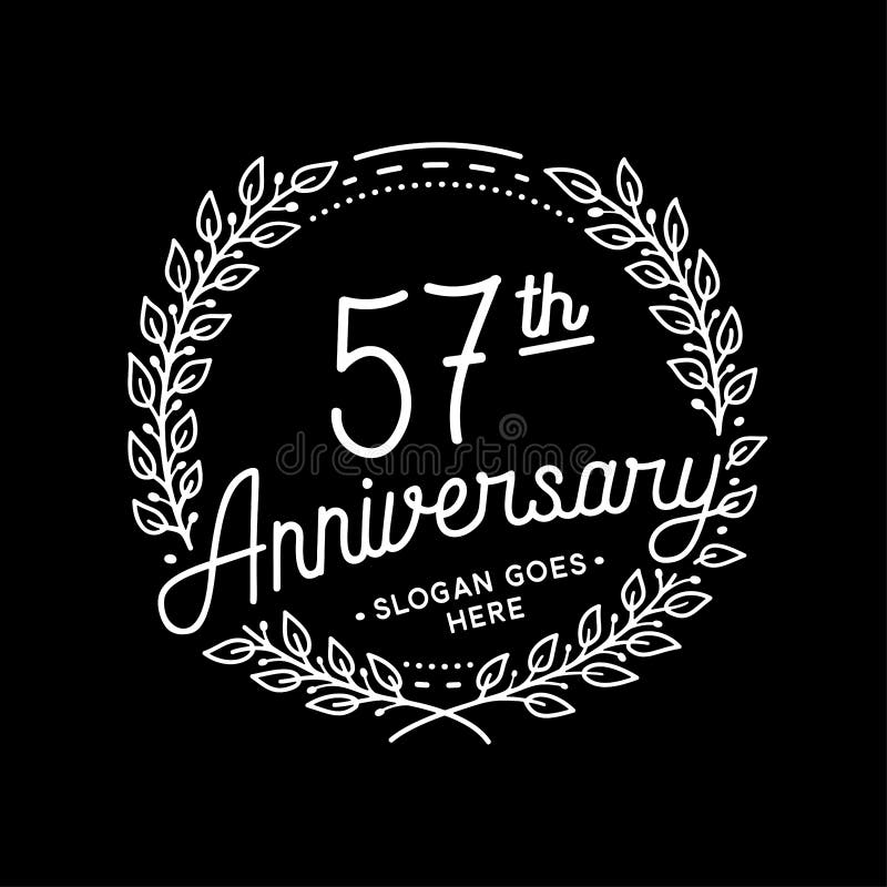 57 Years Anniversary Celebration with Laurel Wreath. 57th Anniversary ...