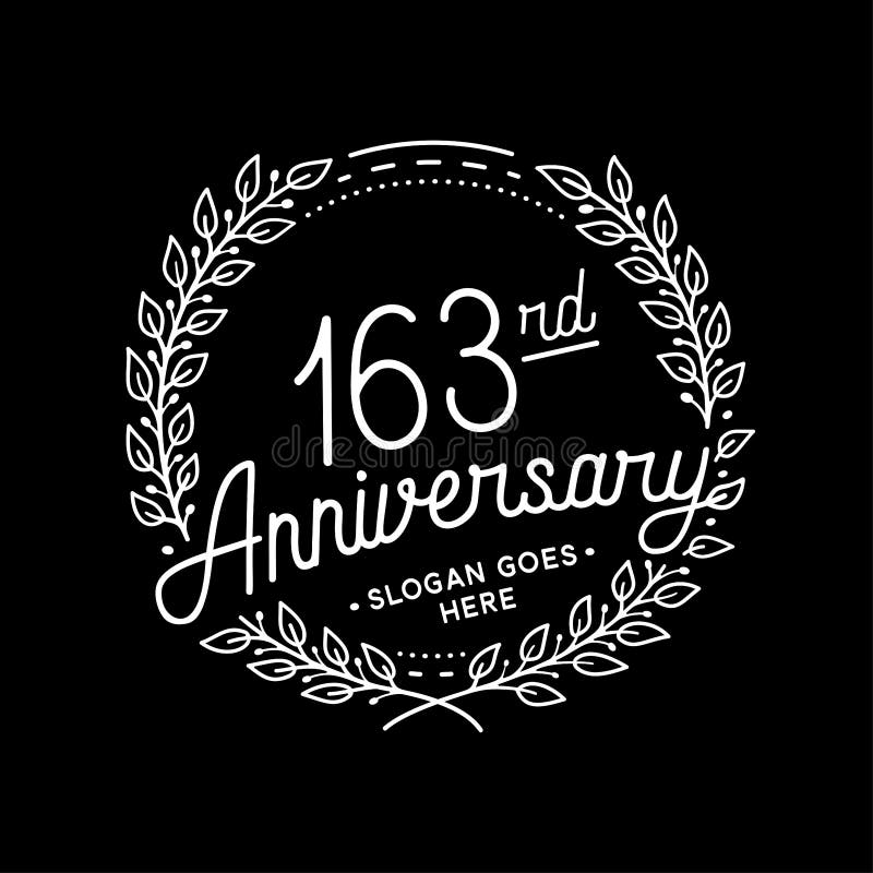 163 Years Anniversary Celebration with Laurel Wreath. 163rd Anniversary ...