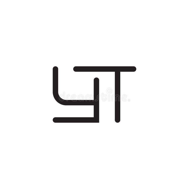 Yt Initial Letter Vector Logo Icon Stock Vector - Illustration of flat ...