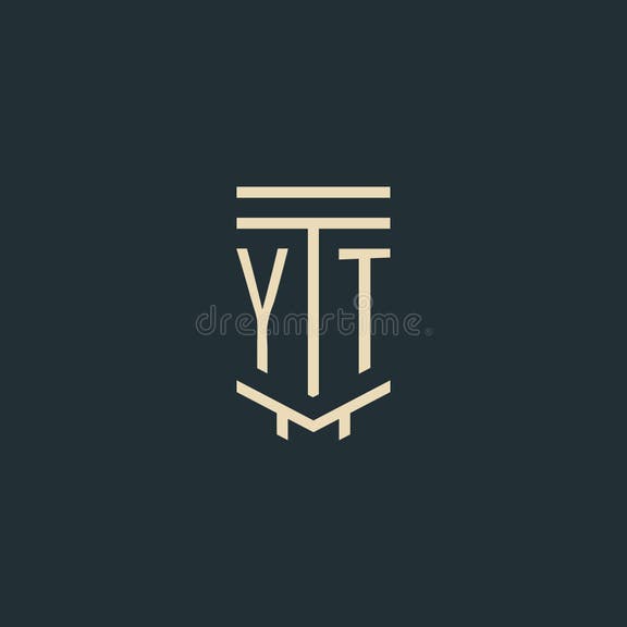 YT Initial Monogram with Simple Line Art Pillar Logo Designs Stock ...