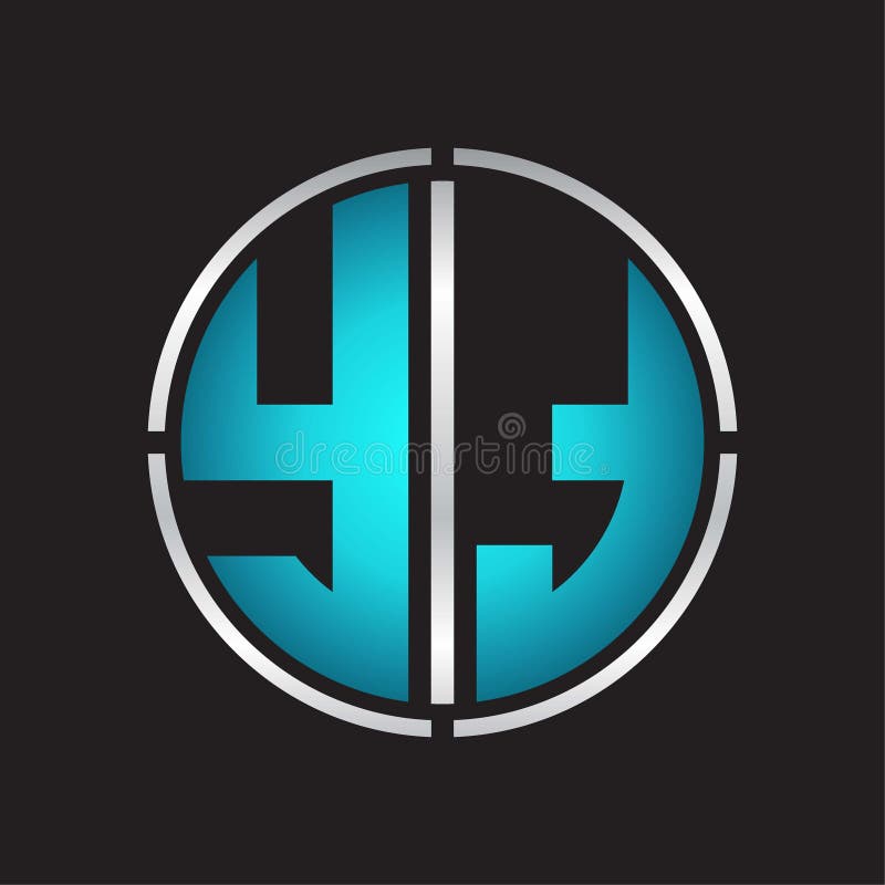YT Logo Initial with Circle Line Cut Design Template on Blue Colors ...